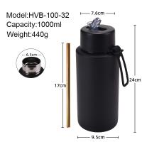 China 304 Stainless Steel Eco-Friendly 32oz Double Wall Insulated Water Bottle with Straw for sale