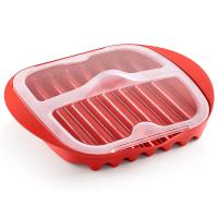 China 28*25*5cm Custom Food Grade PP Material Bacon Microwave Cooker With Lid Accepts Customized Logo for sale