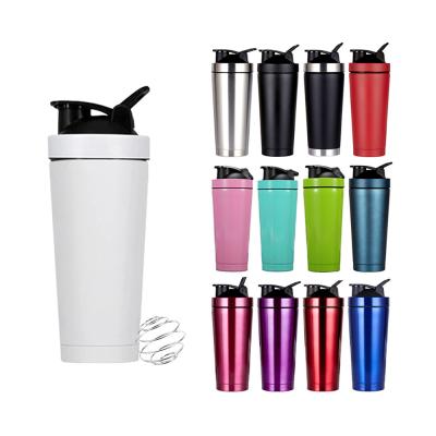 China 739ml / 500ml Capacity Custom Color Stainless Steel Protein Shaker Bottle for Gym for sale