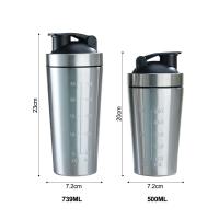 China 739ml / 500ml Capacity Custom Color Stainless Steel Protein Shaker Bottle for Gym for sale