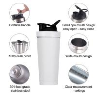 China 739ml / 500ml Capacity Custom Color Stainless Steel Protein Shaker Bottle for Gym for sale