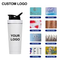 China 739ml / 500ml Capacity Custom Color Stainless Steel Protein Shaker Bottle for Gym for sale