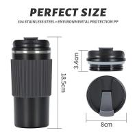 China Contemporary Design Custom BPA-free Grip Car Double Wall 450ML Stainless Steel Cups for sale