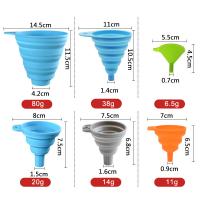 China Food Grade Material Kitchen Mini Soft Silicone Retractable Collapsible Funnel for sale