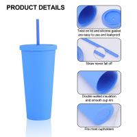 China American Style 710ML / 24oz Reusable BPA Free Plastic Tumblers with Lids and Straws for sale