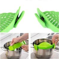 China Adjustable Snap N Strain Pot Strainer and Pasta Strainer Flexible Silicone Material for sale