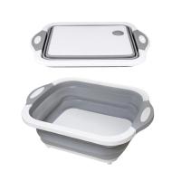 China Custom Logo Dish Tub for Washing and Draining Veggies Fruits Foldable Cutting Board for sale