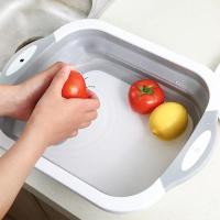 China Custom Logo Dish Tub for Washing and Draining Veggies Fruits Foldable Cutting Board for sale