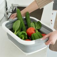 China Custom Logo Dish Tub for Washing and Draining Veggies Fruits Foldable Cutting Board for sale