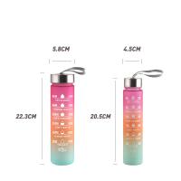 China PP Food Grade Lid 4 Pcs Plastic Sport Water Bottles with Straw and Stickers for Gym Fitness for sale