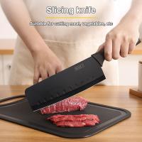 China 7-Piece Stainless Steel Chef Knife Set with Plastic Chopping Block and Board Holder for sale