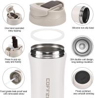 China Stainless Steel Vacuum Insulated Travel Coffee Mug 14 oz/400 ml WITH LID and Straw for sale