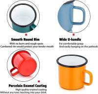 China Custom Logo Enamel Camping Coffee Mug Europe Design Style with HANDGRIP Accessories for sale