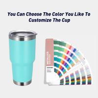 China 10*19.5CM Custom Logo Stainless Steel Double Wall Coffee Travel Mug with Straw and Lid for sale
