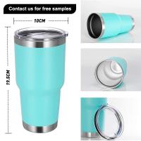 China 10*19.5CM Custom Logo Stainless Steel Double Wall Coffee Travel Mug with Straw and Lid for sale