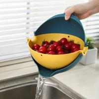 China Versatile Cleaning 2-in-1 Plastic Colander Strainer Bowl Sets for Fruits and Vegetables for sale