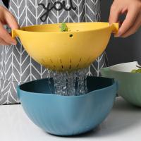 China Versatile Cleaning 2-in-1 Plastic Colander Strainer Bowl Sets for Fruits and Vegetables for sale