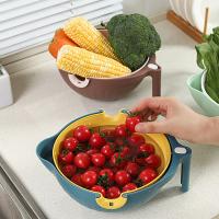 China Versatile Cleaning 2-in-1 Plastic Colander Strainer Bowl Sets for Fruits and Vegetables for sale
