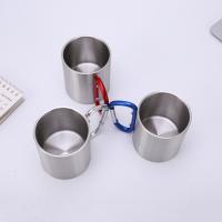 China 200ml / 300ml Camping and Travel Stainless Steel Double Wall Carabiner Mug with Handle for sale