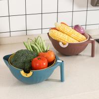 China Versatile Cleaning 2-in-1 Plastic Colander Strainer Bowl Sets for Fruits and Vegetables for sale