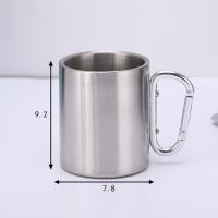 China 200ml / 300ml Camping and Travel Stainless Steel Double Wall Carabiner Mug with Handle for sale