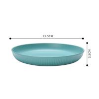 China 9 Inch Round Plastic Dinner Plate Lightweight Wheat Plates for Reusable Diningware for sale