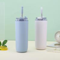 China 7.6*19.7CM Portable Stainless Steel Coffee Cup Tumbler with Straw and Lids BPA Free for sale
