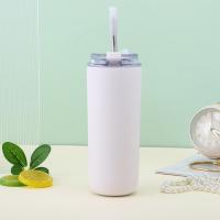 China 7.6*19.7CM Portable Stainless Steel Coffee Cup Tumbler with Straw and Lids BPA Free for sale