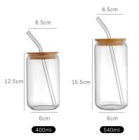 China Kitchen BPA Free Borosilicate Glass Water Bottle with Bamboo Lids and Glass Straw for sale