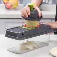 China Metal Vegetable Chopper Onion Cutter Multifunctional Slicer Grater With Colander Basket for sale