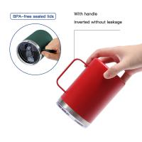 China Custom Stainless Steel Double Wall Insulated Vacuum Travel Coffee Mugs With Handle for Camping for sale