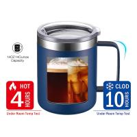 China Custom Stainless Steel Double Wall Insulated Vacuum Travel Coffee Mugs With Handle for Camping for sale