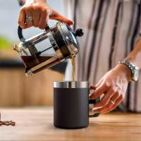 China Custom Stainless Steel Double Wall Insulated Vacuum Travel Coffee Mugs With Handle for Camping for sale