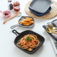 China The Nordic Style Ceramic Baking Dishes with Single Handle 5CM Size and Custom Logo for sale