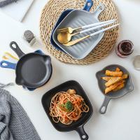China The Nordic Style Ceramic Baking Dishes with Single Handle 5CM Size and Custom Logo for sale