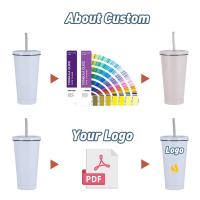 China 16oz 24oz Custom DIY Coffee Mug Travel Water Cup Double Wall Stainless Steel Tumbler for sale