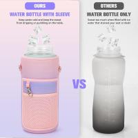 China 2L Motivational Time Marker Water Bottle with Straw and Stickers Gradient Color Durable for sale