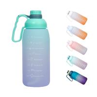 China Motivational Water Bottle for Gym Sport Time Marker Frosted Plastic Eco BPA Free for sale