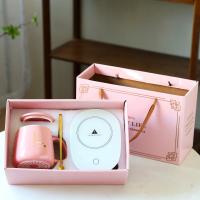 China USB Charging Ceramic Porcelain Mug with 55 Degree Temperature Control and HANDGRIP for sale