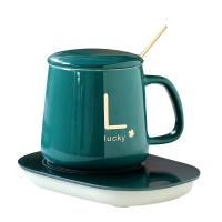 China USB Charging Ceramic Porcelain Mug with 55 Degree Temperature Control and HANDGRIP for sale