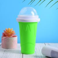 China 10.5*6*21cm Slushy Maker Cup Food Grade Silicone Pinch Slush Cup Ice Cream Tubs Type for sale