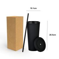 China Reusable Plastic AS PP Tumbler with Straw and Lid Custom Logo Water Cup for Iced Coffee Travel Mug for sale