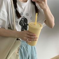 China Reusable Plastic AS PP Tumbler with Straw and Lid Custom Logo Water Cup for Iced Coffee Travel Mug for sale