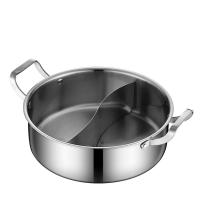 China Chinese Stainless Steel 2 Compartment Induction Cooker 26cm Hot Stock Pots with Cover for sale