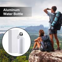 China Aluminum Bike Water Bottle Blanks with Carabiner Cover Custom Logo Sublimation Printing for sale