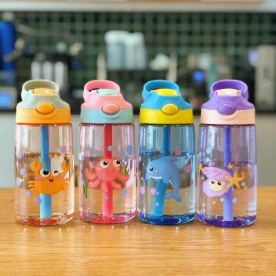 China Custom Logo Bpa Free Children Water Bottle with Straw Support Tour Outdoor Activity for sale