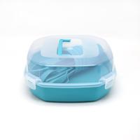 China 4 Person Portable Pigmented Outdoor Tableware Set Includes Knife Fork Spoon Plate for sale