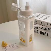 China Gym-Ready Kawaii Water Bottle with 3D Sticker 700ml/900ml Plastic Travel Milk Portable for sale