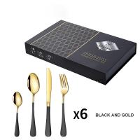 China 24 Pieces Stainless Steel Cutlery Knife Fork Spoon Flatware Cubiertos with Gift Box for sale