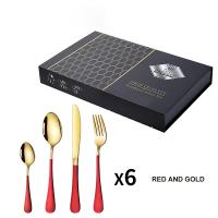 China 24 Pieces Stainless Steel Cutlery Knife Fork Spoon Flatware Cubiertos with Gift Box for sale